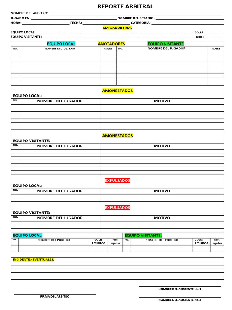 Acta Arbitral | PDF | Árbitro | Deportes