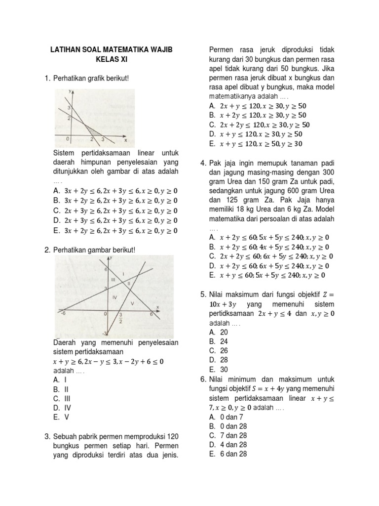 Latihan Soal Program Linear | PDF