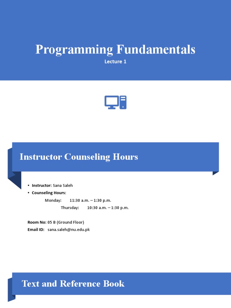Pf Lec01 Introduction 025 01 23 Pdf Computer Programming Integrated Development Environment 