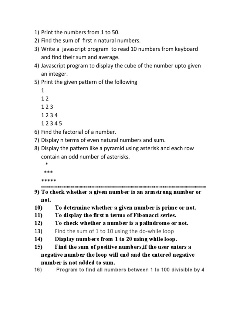 Assignment(loops) | PDF