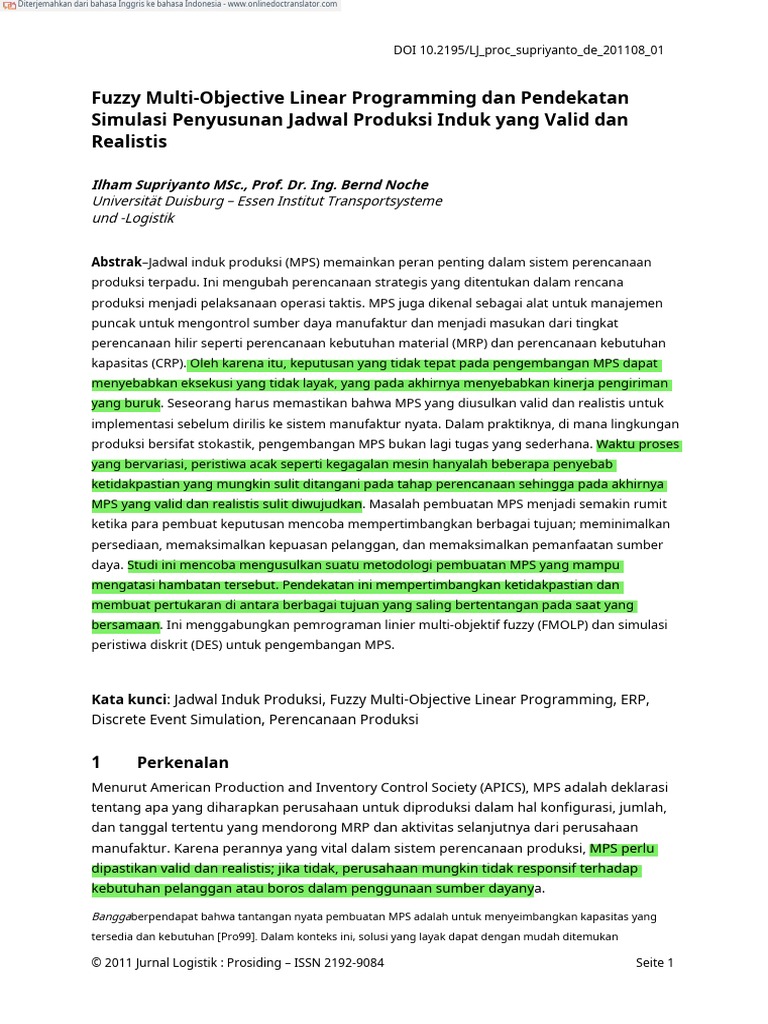 Fuzzy Multi Objective Linear Programming And Simulation Approach To The Development Of Valid And