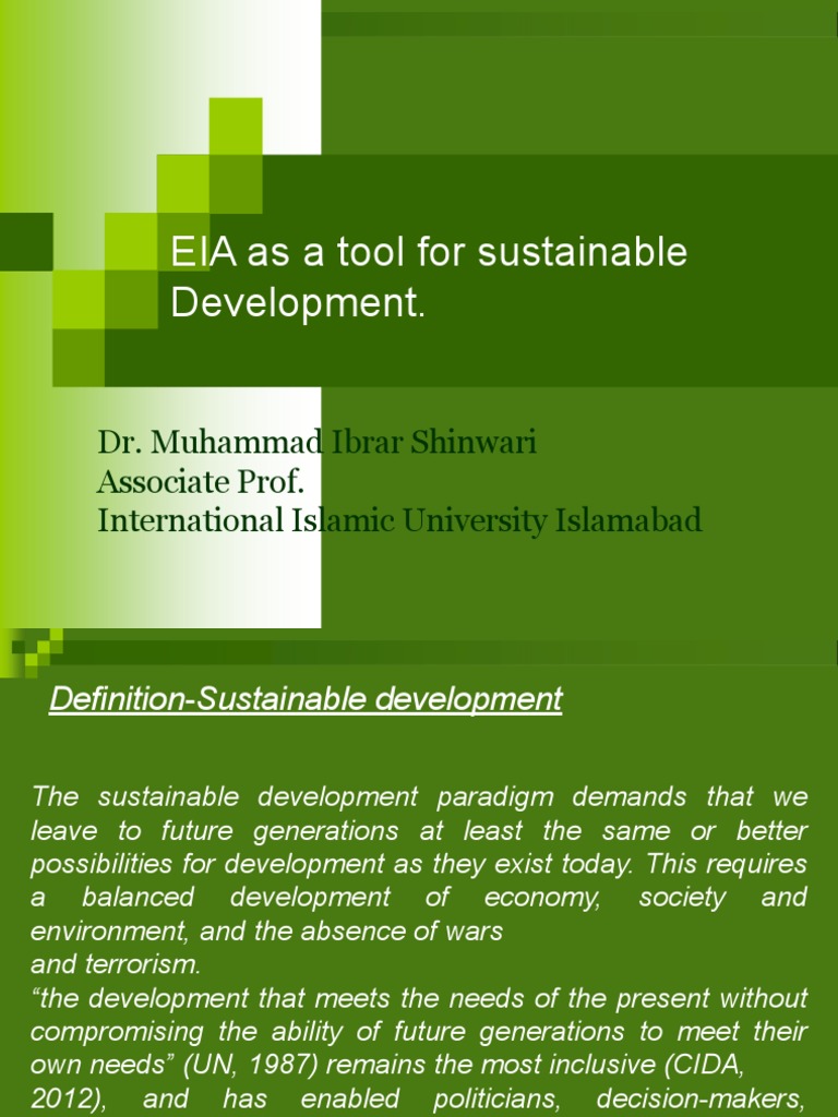 EIA As A Tool For Sustainable Development | PDF | Environmental Impact Assessment | Sustainability