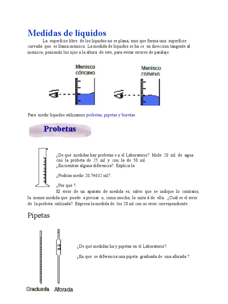 Medidas de Líquidos | PDF