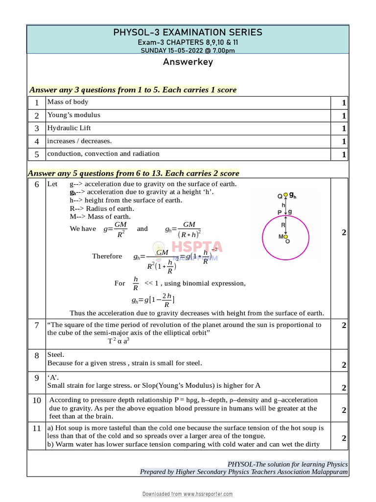 Chapter 8,9,10,11 Answer Key | PDF | Orbit | Pressure