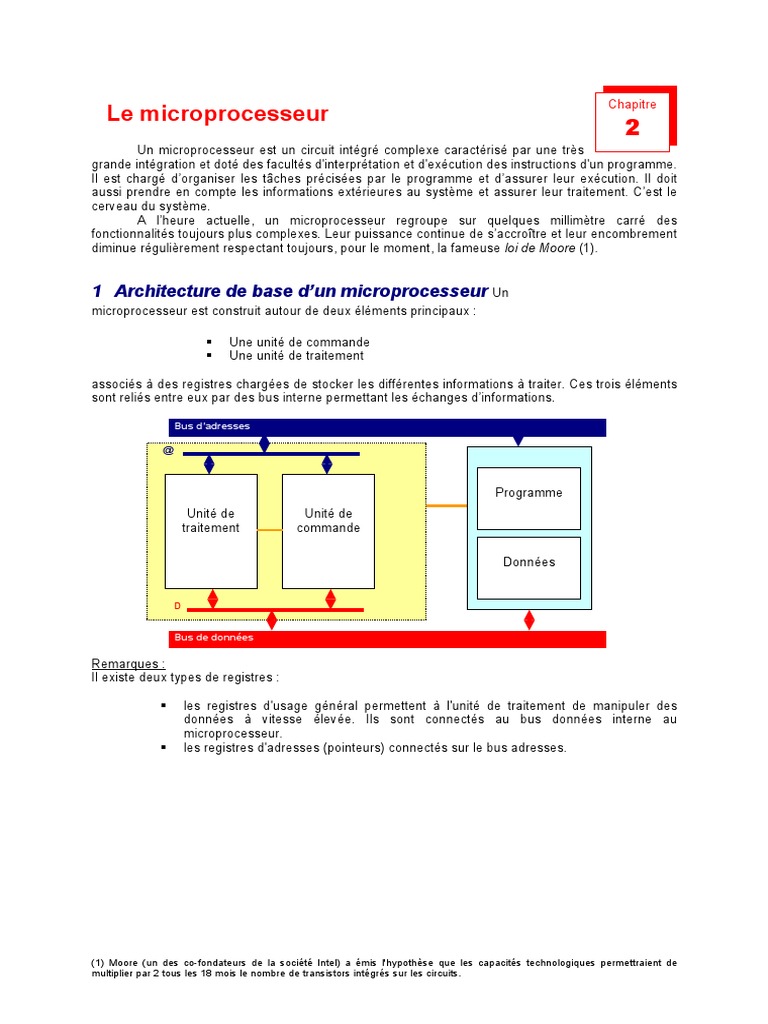 Comprendre le microprocesseur et sa loi | PDF