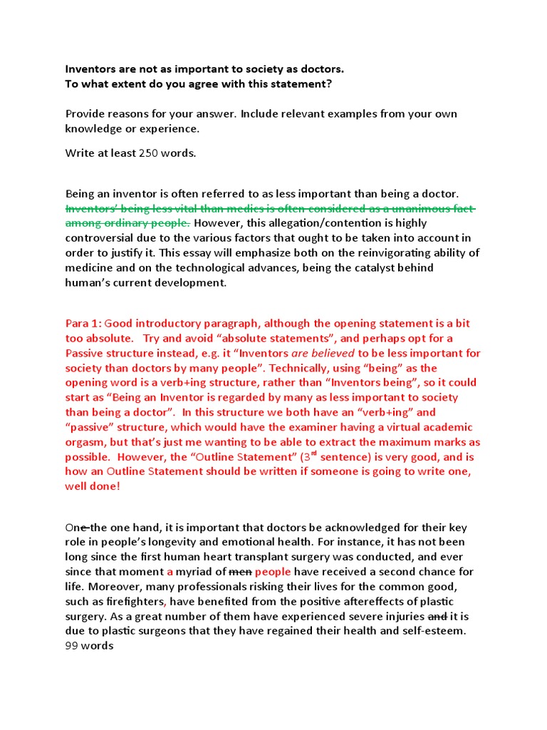 Doctors vs. Inventors: Societal Impact Debate | PDF