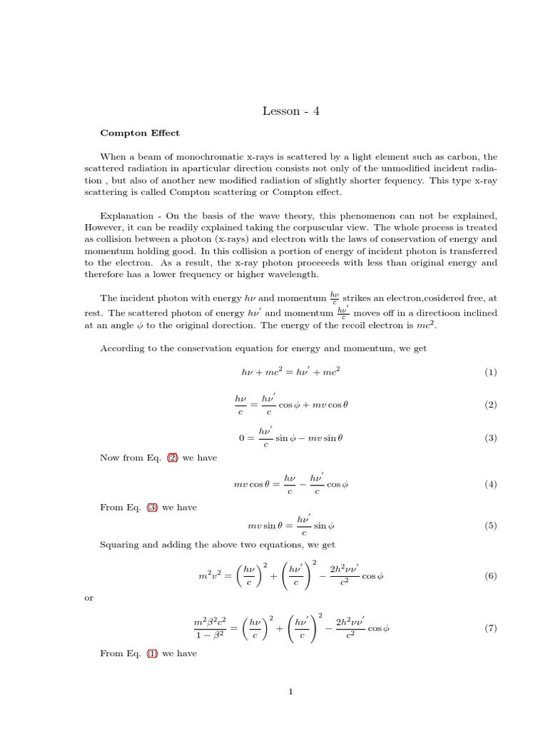 Compton Effect | PDF
