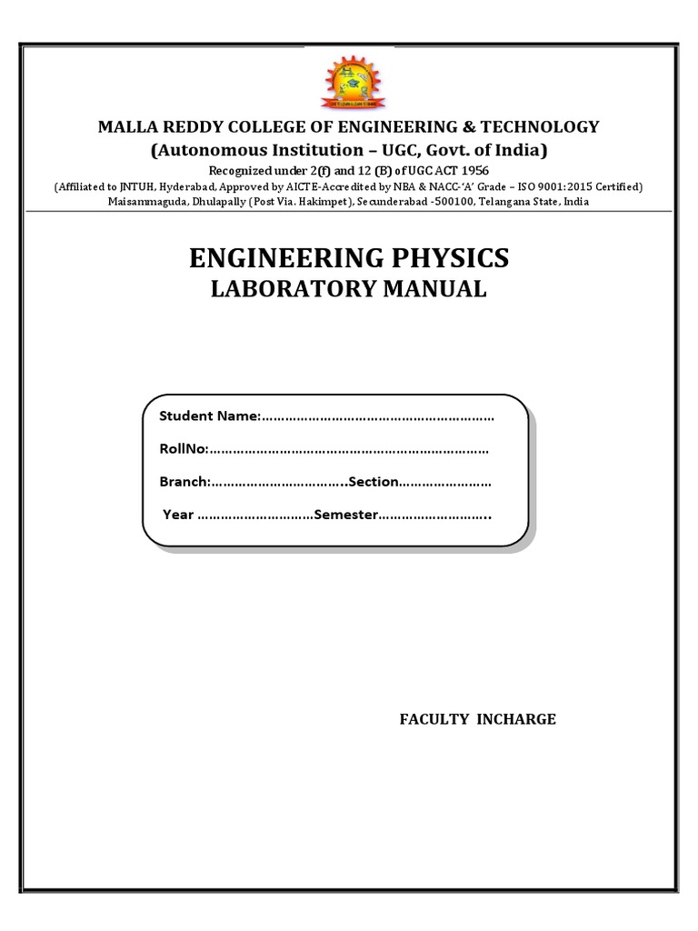 Engg Physics & Engg Chemistry Manual | PDF | Waves | Solar Cell