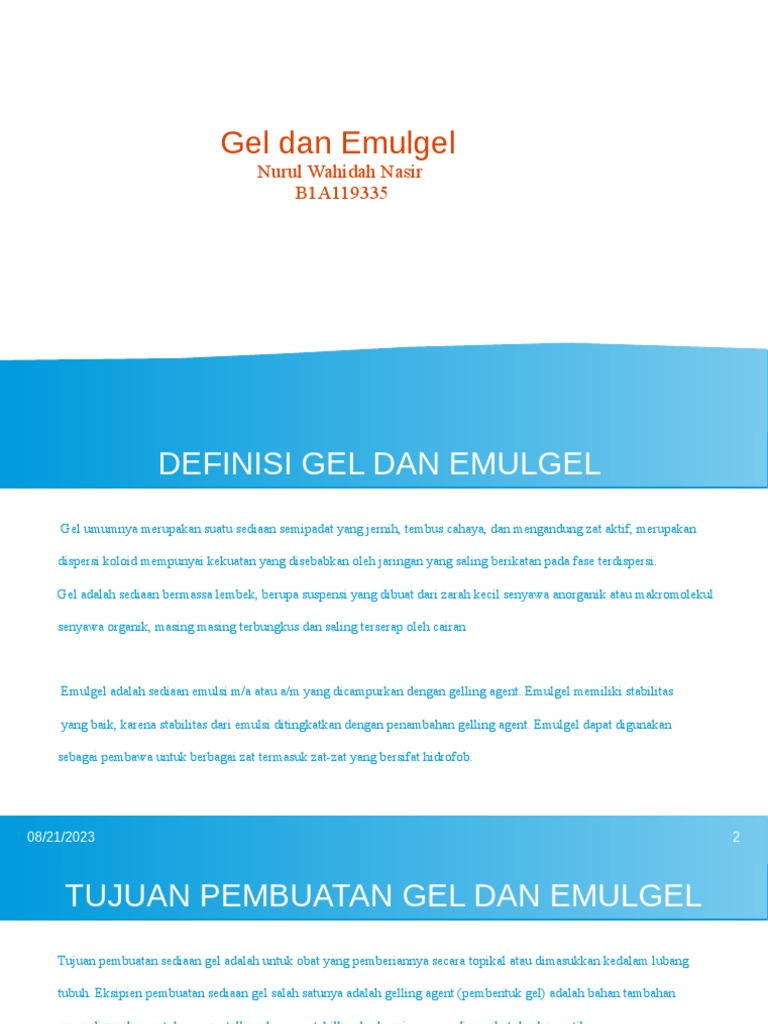 Ppt Sediaan Gel Dan Emulgel | PDF