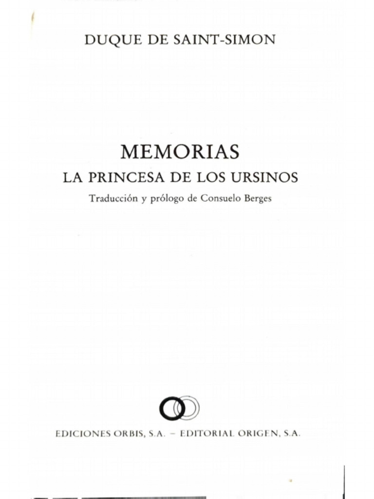 Duque de Saint-Simon - Memorias | PDF