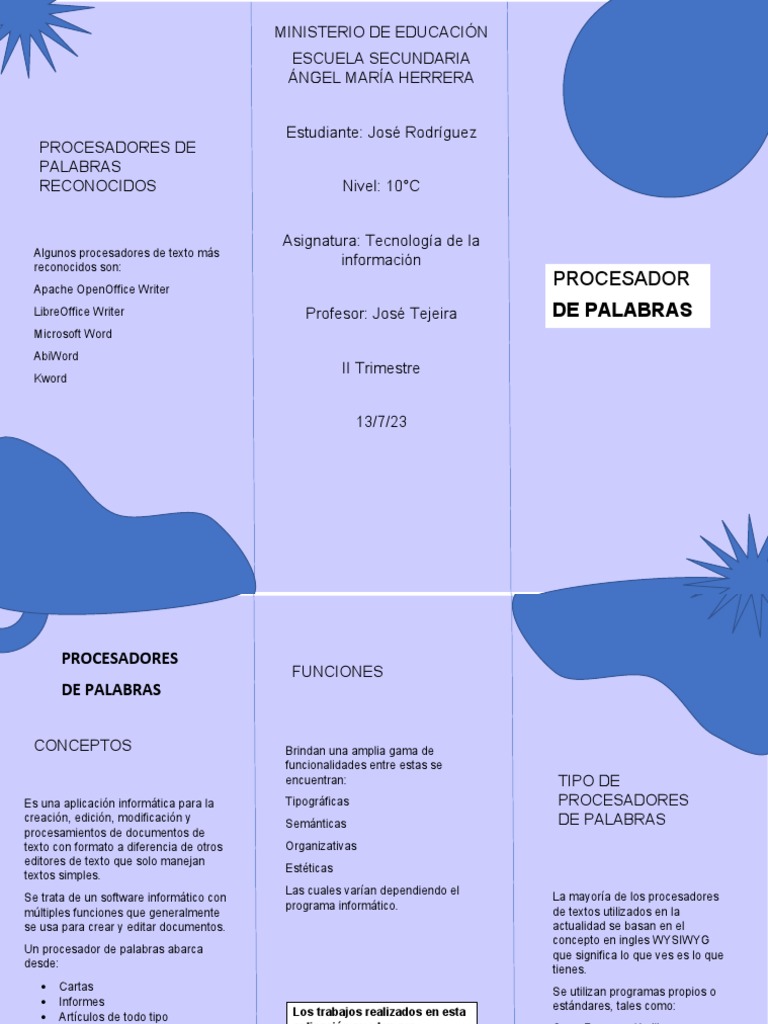 Triptico | PDF | Procesador de textos | Informática