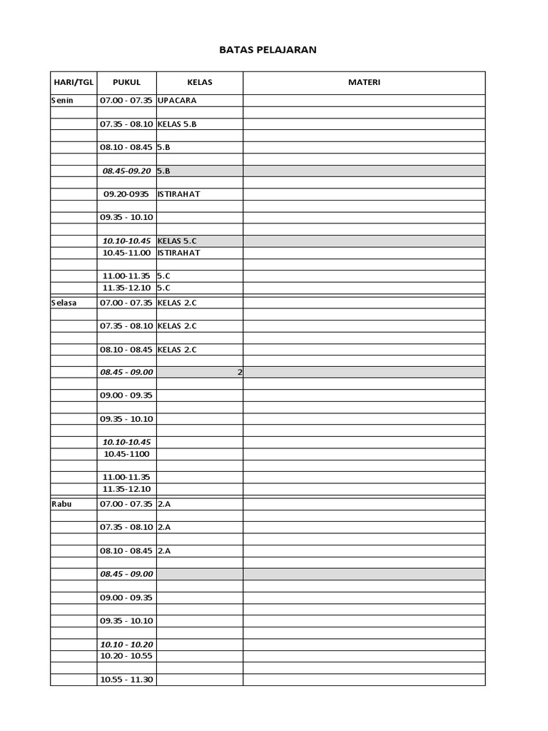 Batas Kelas Bidangb Study | PDF