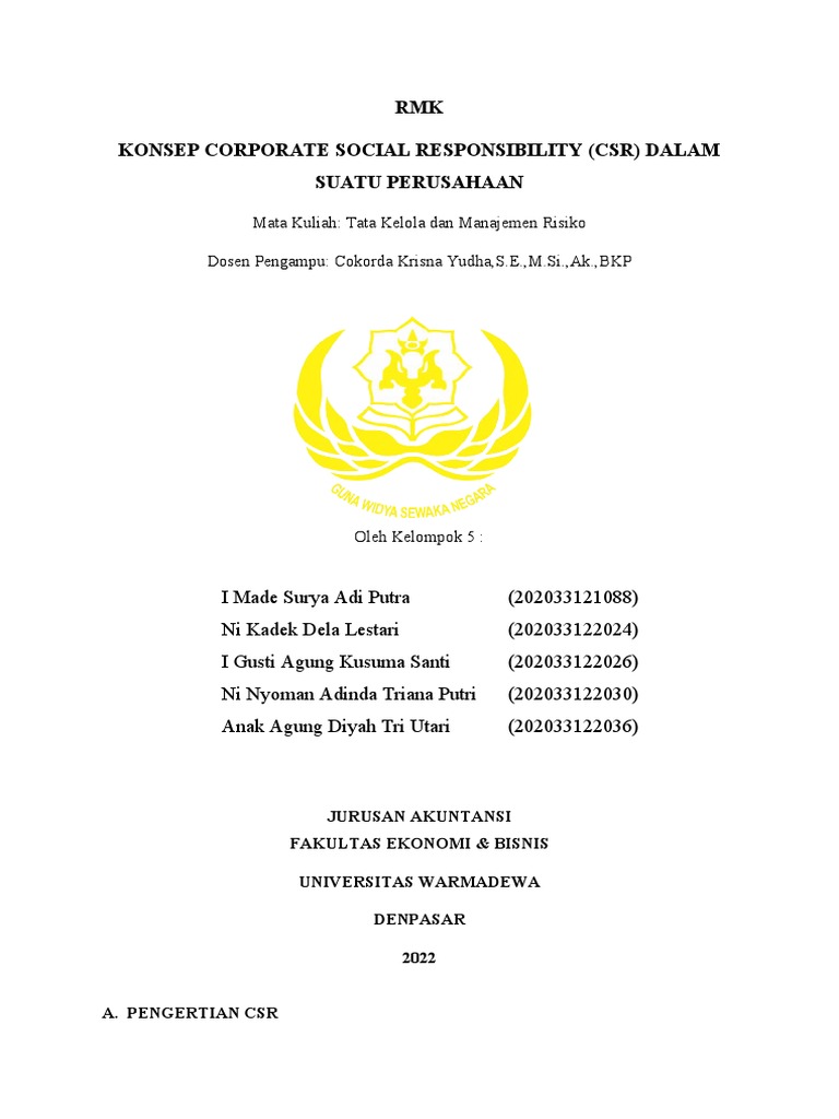 Paper Tabulasi Jurnal CSR Kelompok 5 | PDF