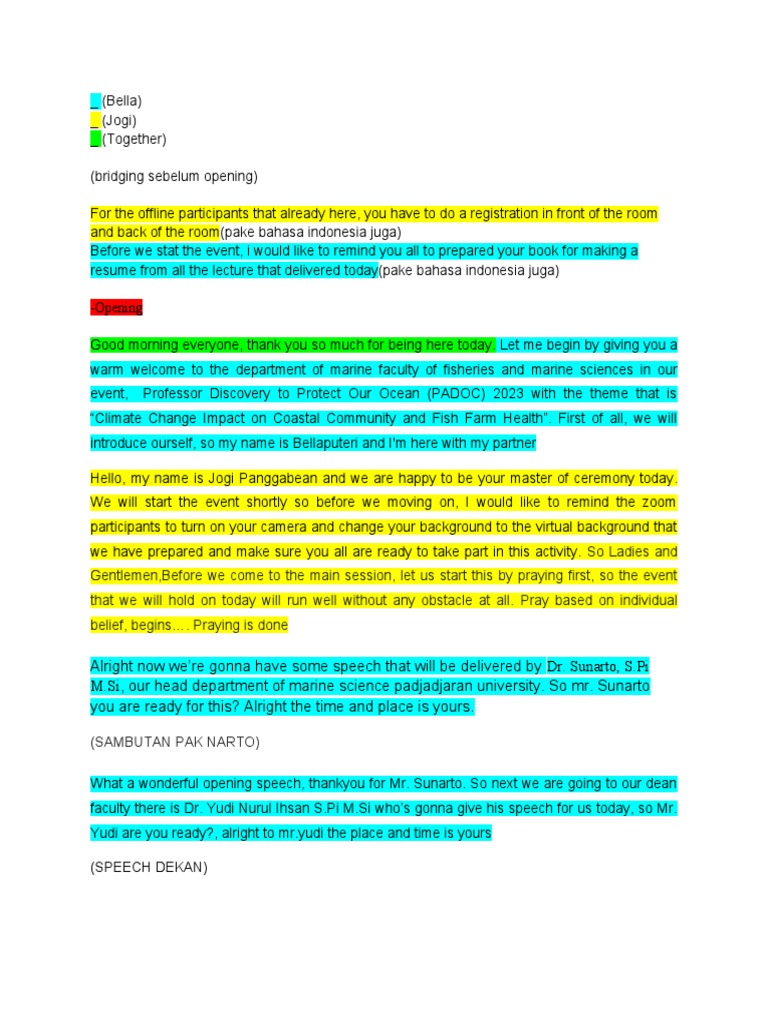 Script MC PADOC 2023 | PDF