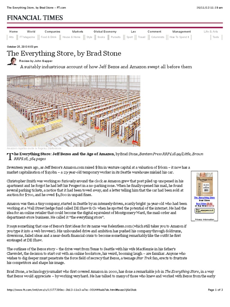 The Everything Store, by Brad Stone | PDF | Financial Times