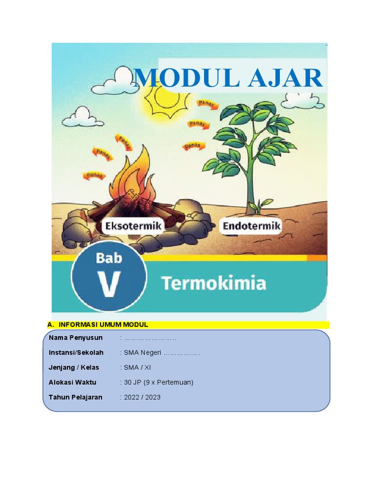 Modul Pembelajaran Termokimia SMA | PDF | Karier & Perkembangan | Sains & Matematika