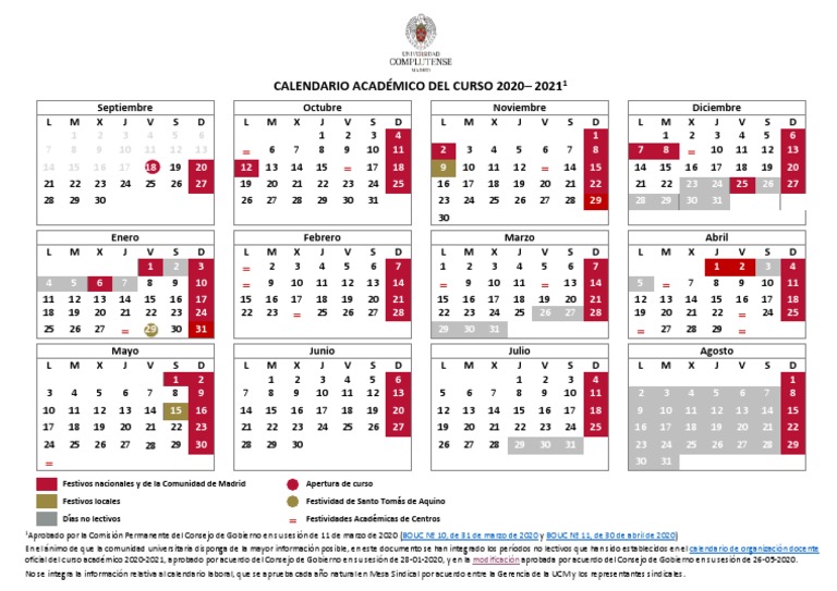 UCM Calendario-Imprenta-2020-1 | PDF