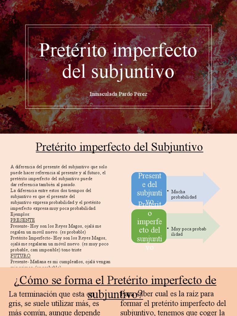 Pretérito Imperfecto Del Subjuntivo 1 | PDF | Mecánica del lenguaje ...