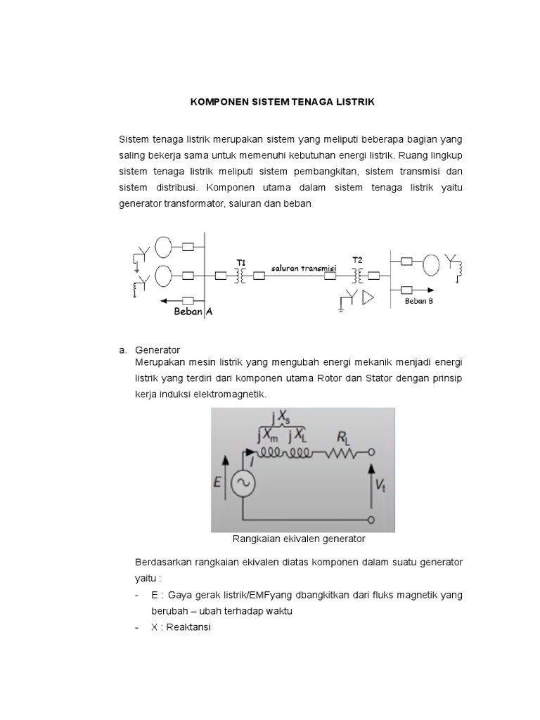 Komponen Sistem Tenaga Listrik | PDF