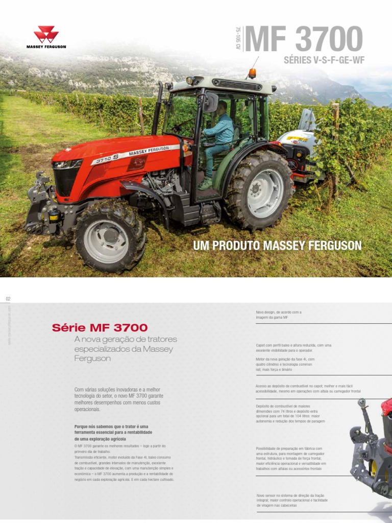 MF 3700 | PDF | Motores | Trator