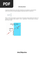 To Find The Refractive Index of Water, Oil Using A Plane Mirror and A ...