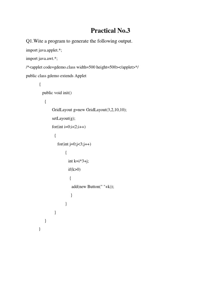 Ajp Practical 3 | PDF