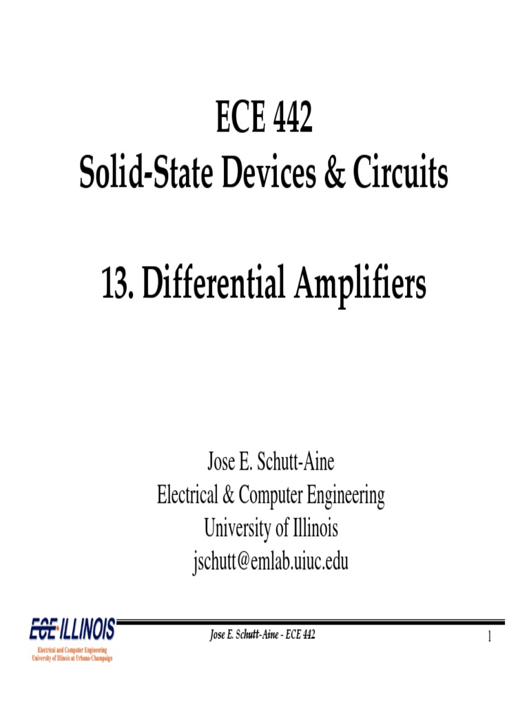 ECE 442 Differential Amplifiers | PDF | Operational Amplifier | Amplifier