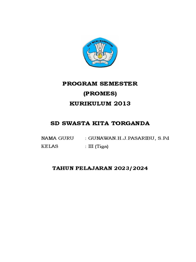 Cover Prota Kurikulum 2013 SD | PDF