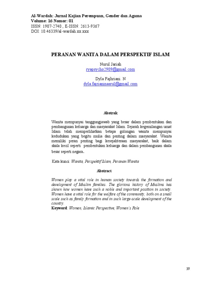 Peranan Wanita Dalam Perspektif Islam | PDF
