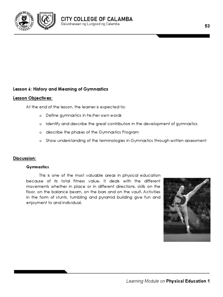 05 PE History and Meaning of Gymnastics | PDF