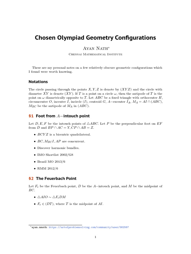 Oly Geo Confs | PDF | Elementary Mathematics | Geometry