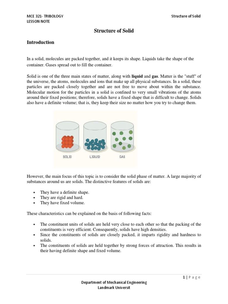 MCE321 - Structure of Solid | PDF