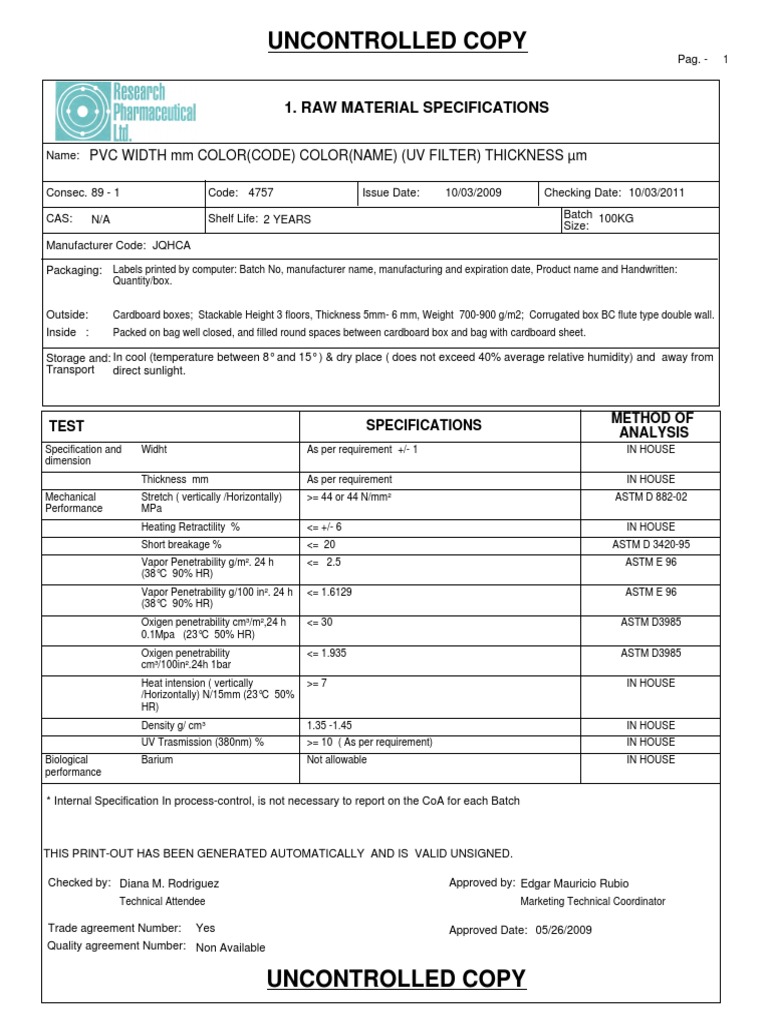 PVC Technical Data Sheet | PDF