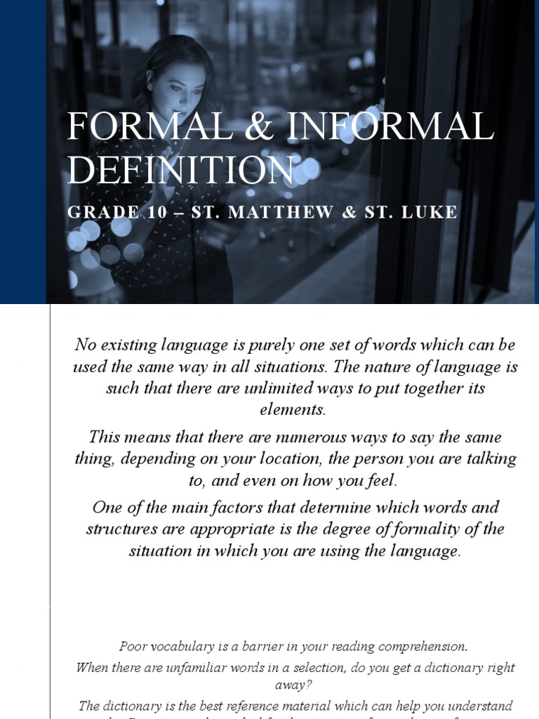 Grade 10 Formal Informal Definitions | PDF | Definition | World Wide Web
