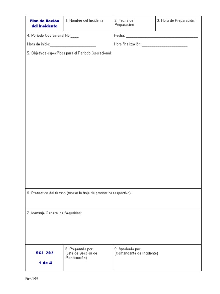 SCI 202 Plan de Accion Del Incidente | PDF