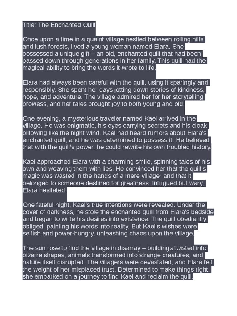 The Enchanted Quill | PDF