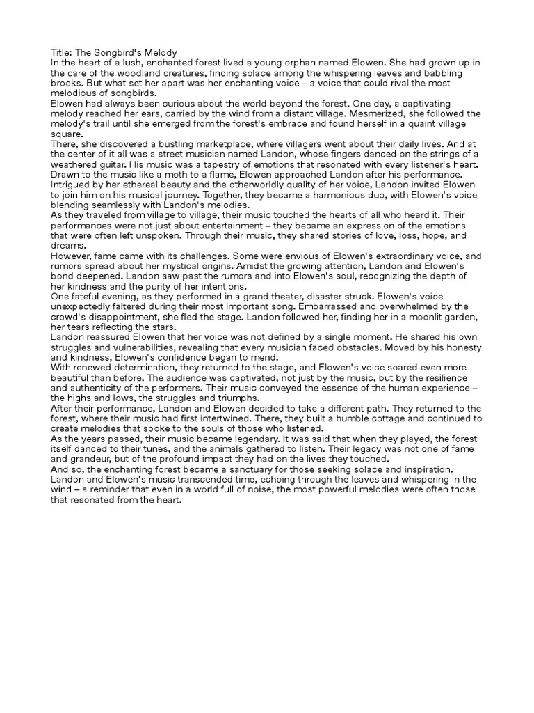 Elowen's Enchanting Musical Journey | PDF | Poetry