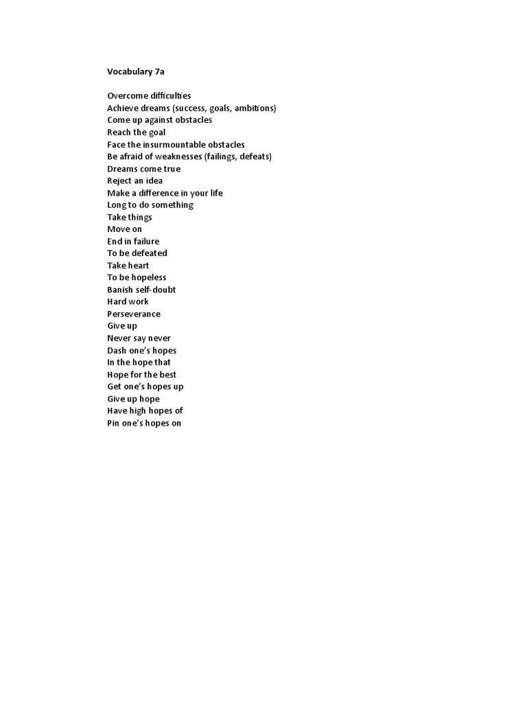 Vocabulary 7a | PDF