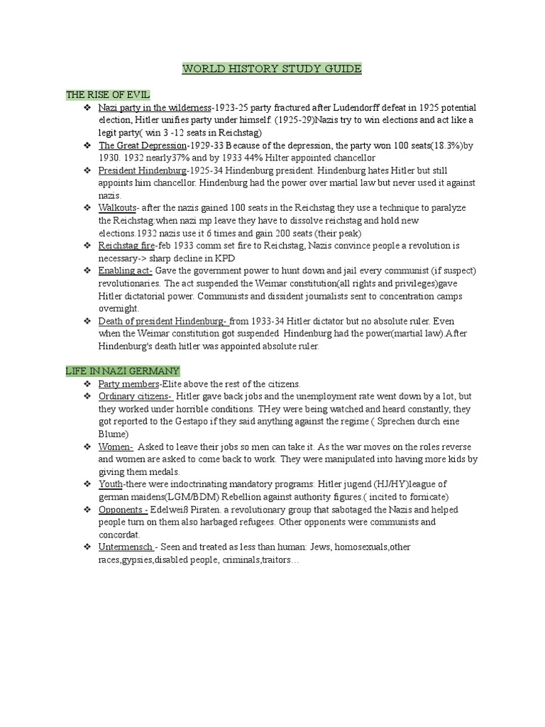 World History Semester 2 | PDF