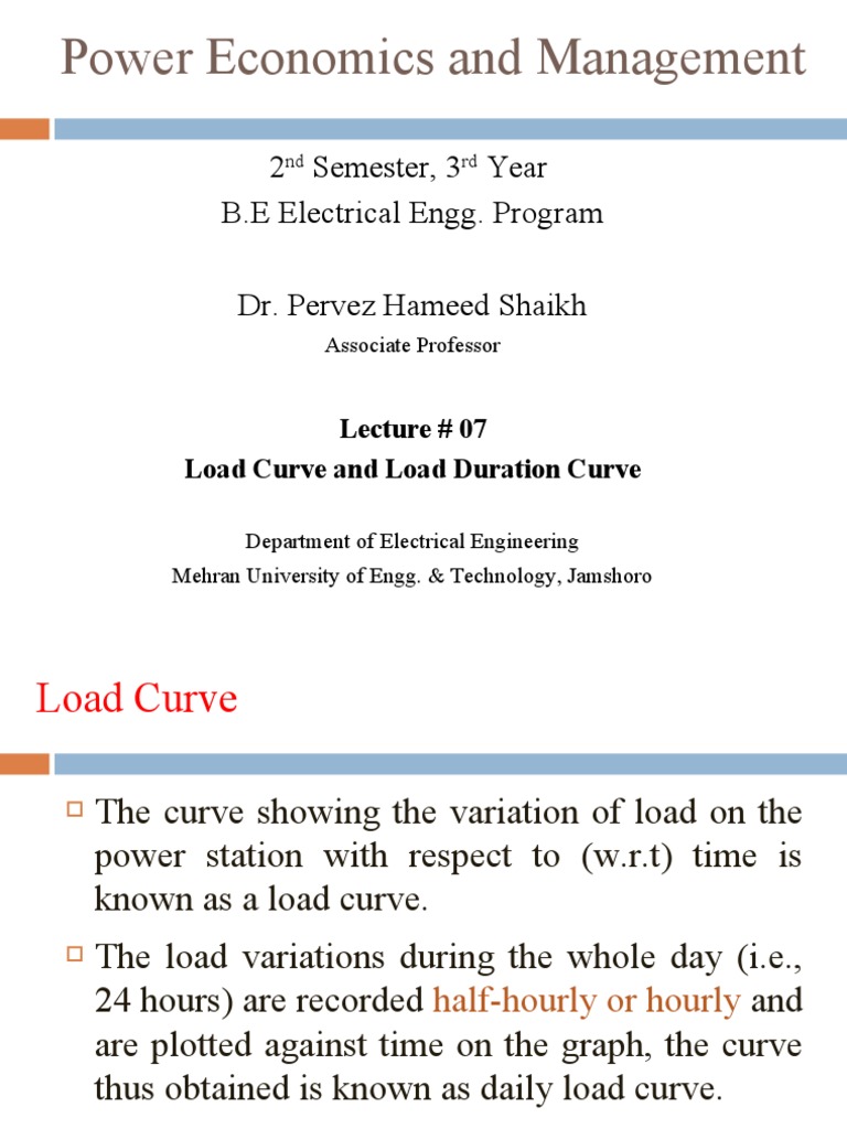 Lect-07 Load Curve and Load Duration Curve | PDF | Demand | Watt