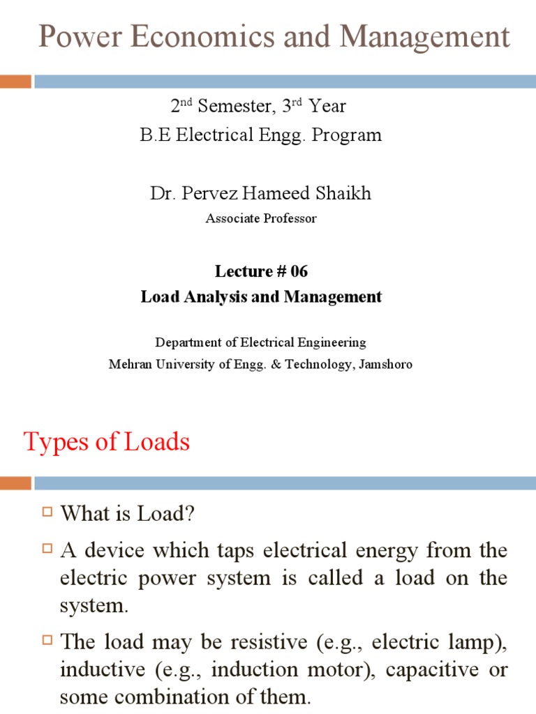 Lect-06 Types of Load and Variable Load On Power System | PDF | Power Station | Electrical ...