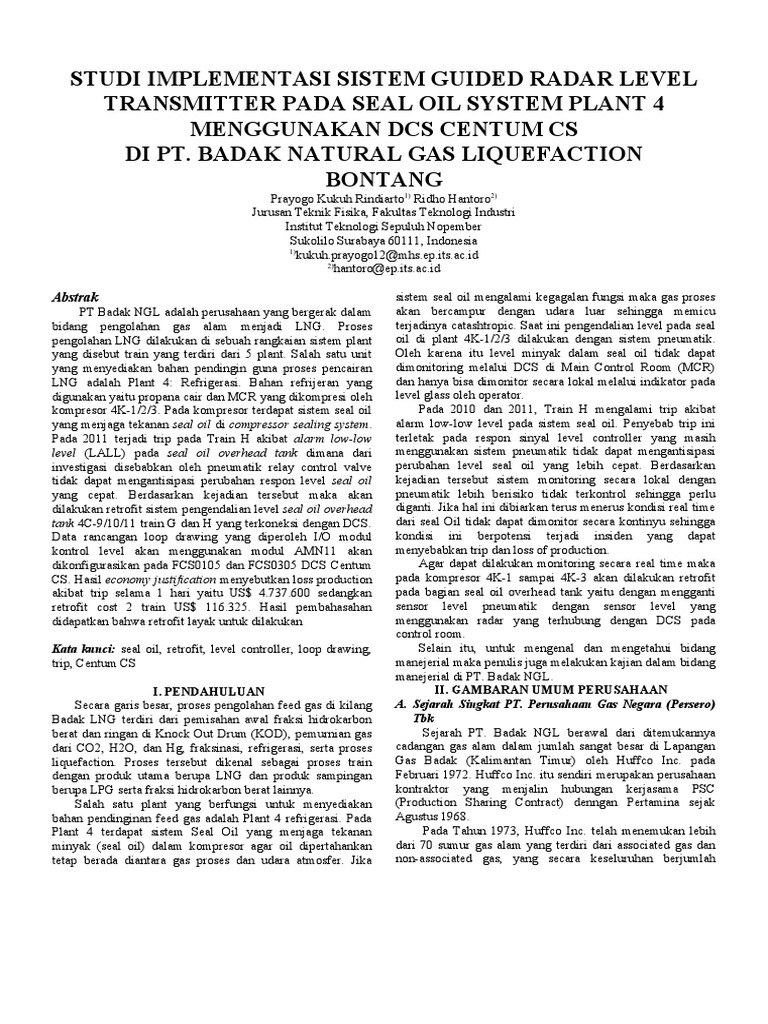 Laporan Kerja Praktek Badak NGL | PDF