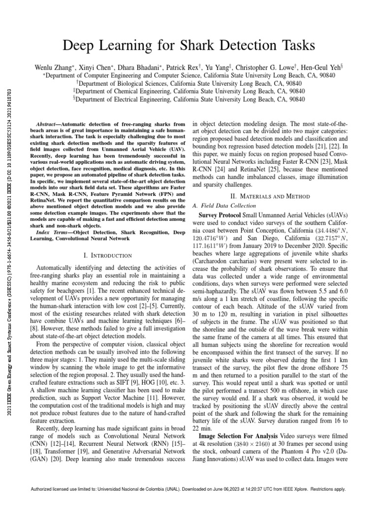 Deep Learning For Shark Detection Tasks | PDF | Deep Learning | Machine Learning