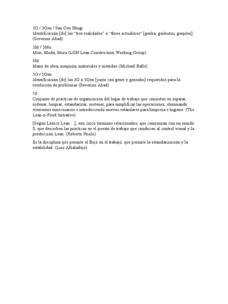 Diccionario Léxico Lean | PDF