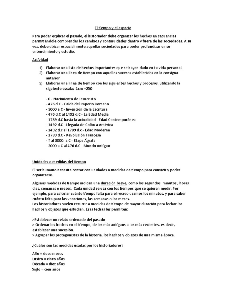 El Tiempo y El Espacio | PDF | Calendario | Hora