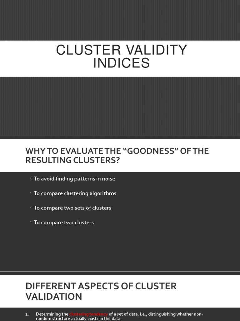 Cluster Validity Indices | PDF | Cluster Analysis | Validity (Statistics)