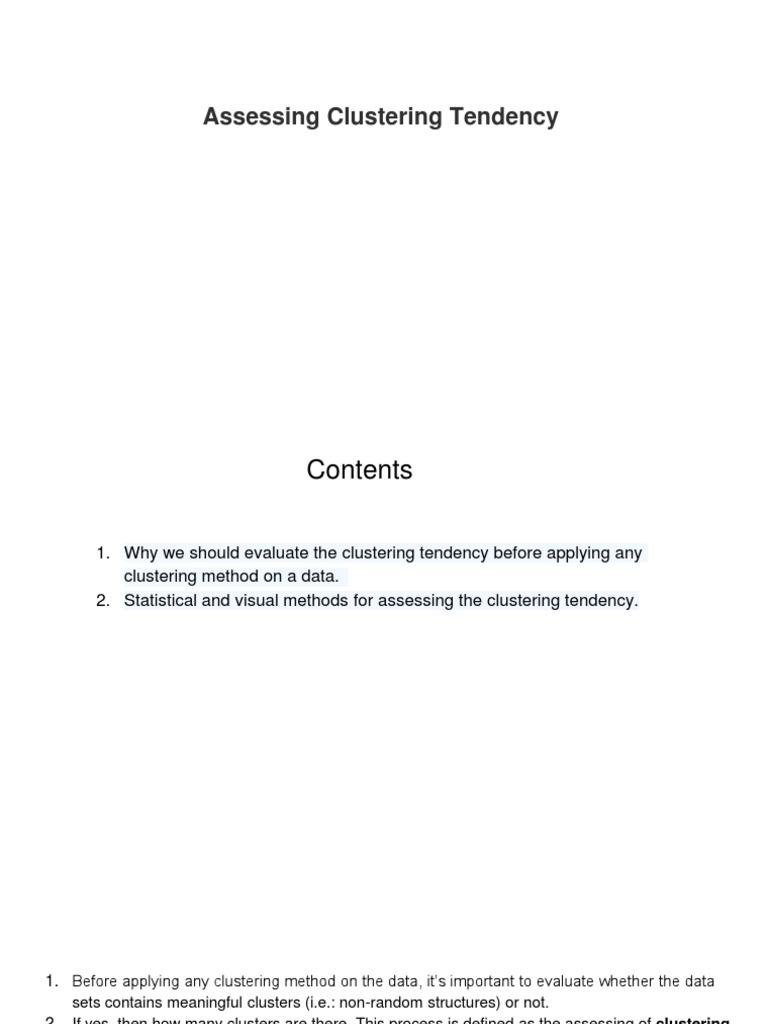 Assessing Clustering Tendency | PDF Assessing Clustering Tendency | PDF
