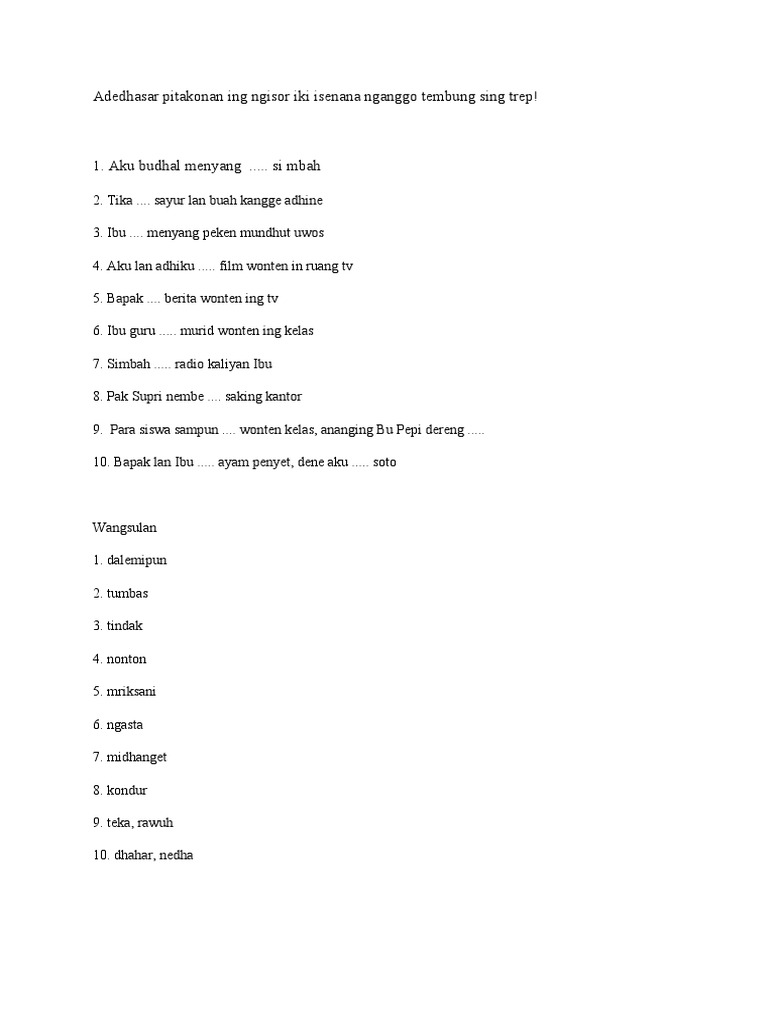 Soal Isian Singkat | PDF