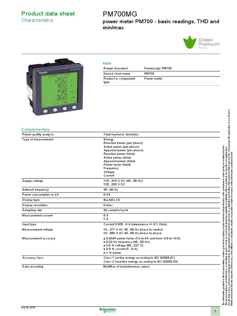 PowerLogic PM700 PM700MG | PDF | Ac Power | Metrology