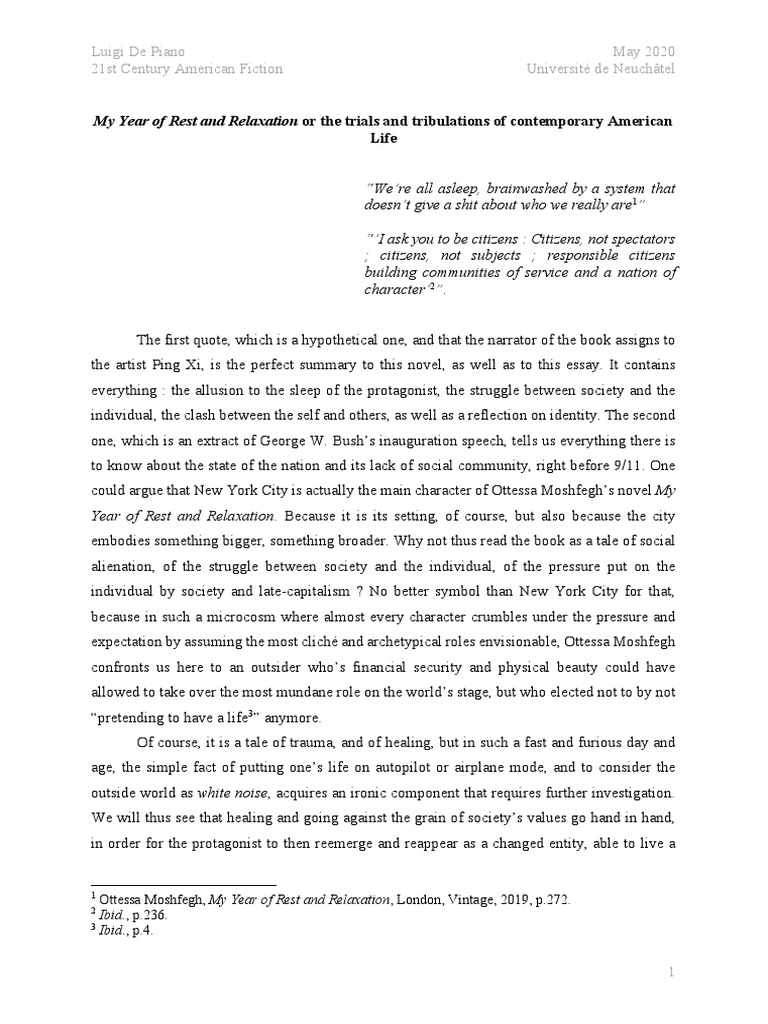 Ottessa Moshfegh My Year of Rest and Rel | PDF